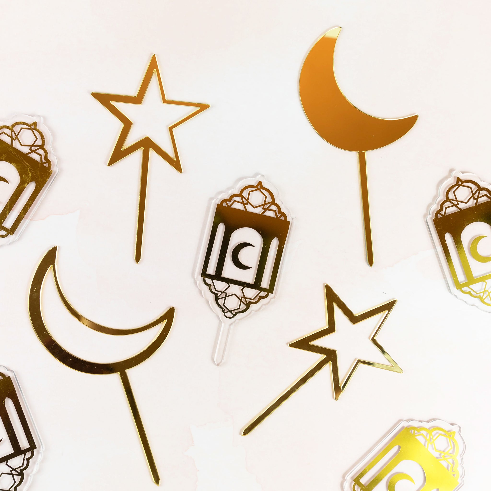 Acrylic Lantern Dessert Toppers (Set of 6) – Amasi Decor